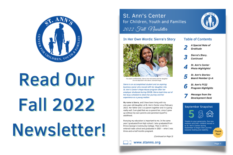 Read Our Latest Newsletter | St. Ann's Center for Children, Youth and ...